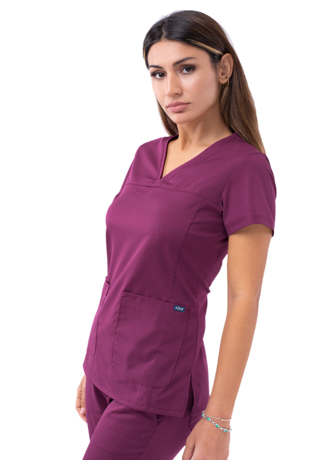 Adar Women's Sweetheart V-Neck Scrub Top | Scrubs | Labwear – Labwear.com